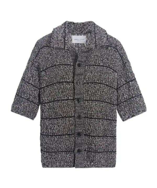 ROBERTO COLLINA Mouline Short-sleeve Cardigan - Black