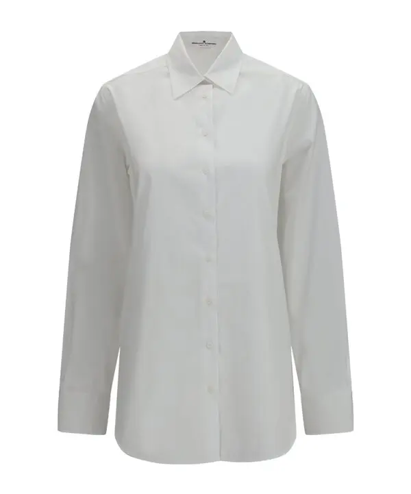 Ermanno Scervino Back Lace-up Cotton Shirt - Gray