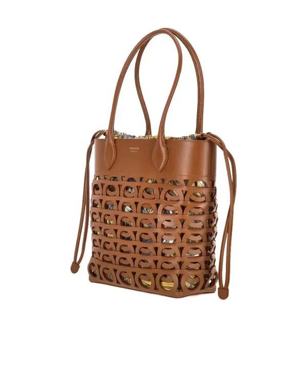 FERRAGAMO Gancini Drawstring Tote Bag - Brown