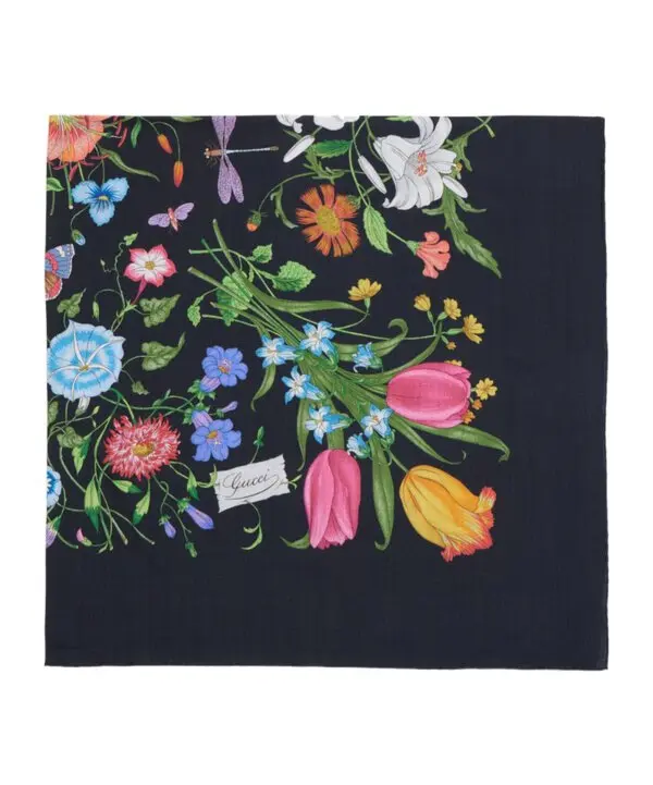 Gucci Printed Silk Wool Shawl - Multi-color