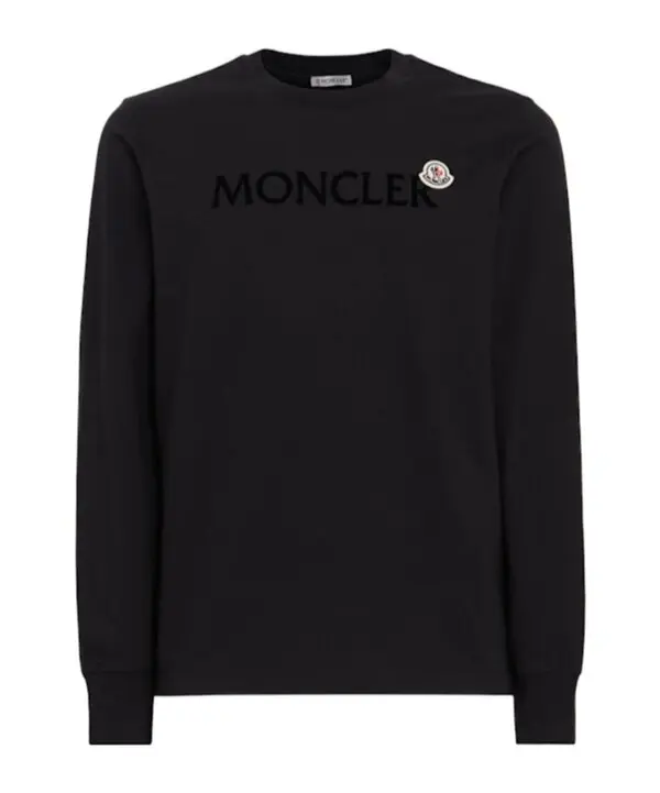 Moncler Logo Cotton L/s T-shirt - Black