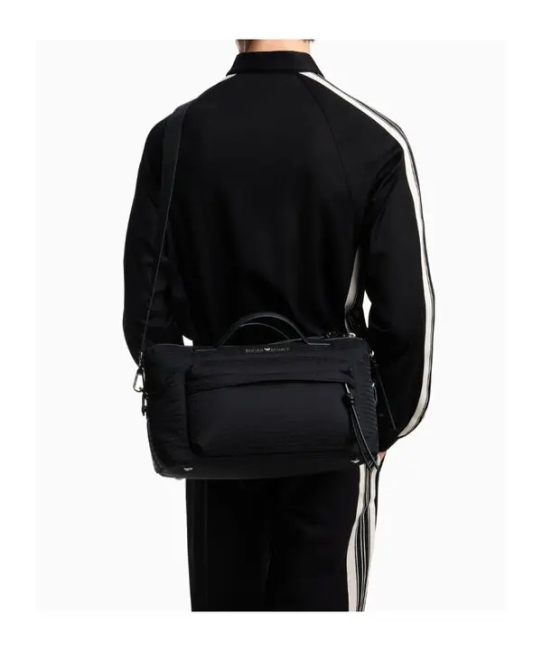 Emporio Armani Monogram Jacquard Satchel Bag