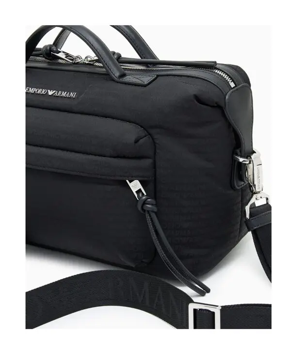 Emporio Armani Monogram Jacquard Satchel Bag