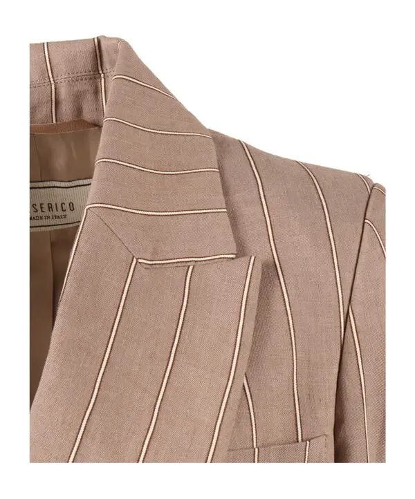 Peserico Striped Blazer - Nude