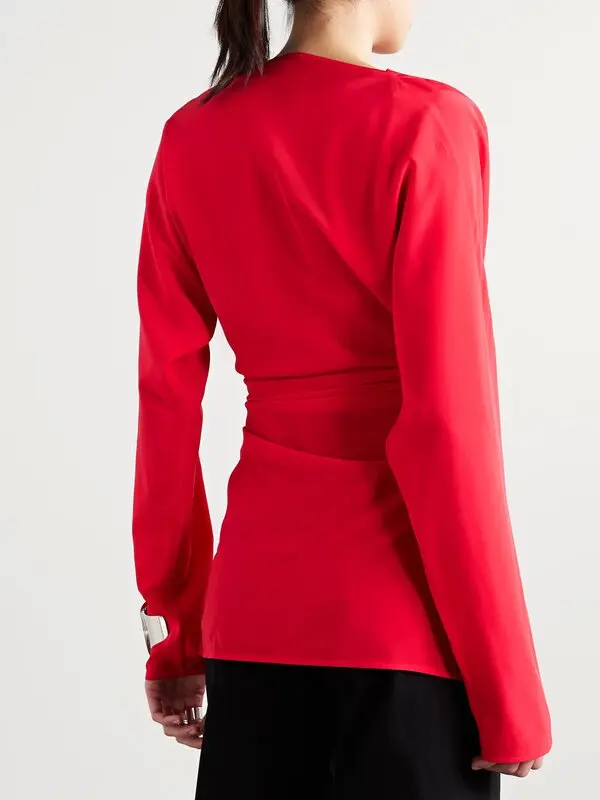Proenza Schouler Keegan Pleated Top - Red