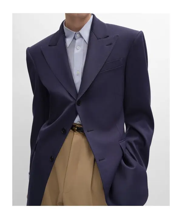 Celine Grain De Poudre Wool Colline Jacket - Black