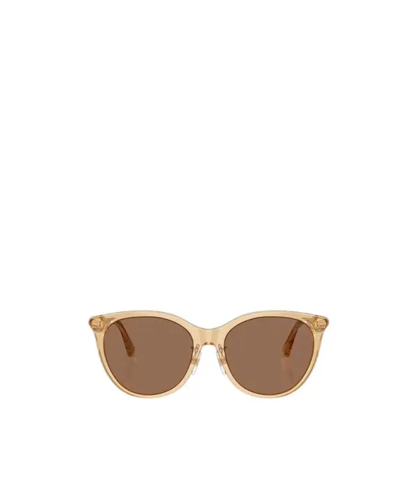 Burberry Full Rim Round Frame Sunglasses - Beige