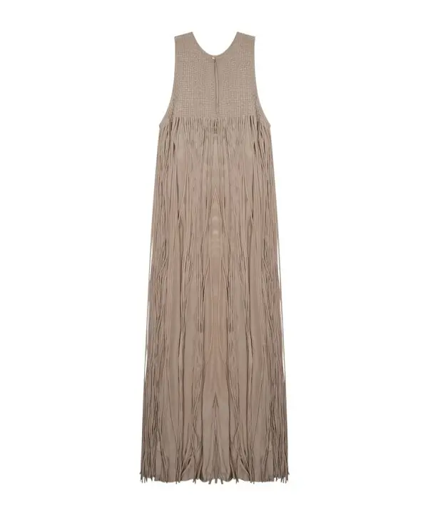 ALYSI Long Fringed Sleeveless Maxi Dress