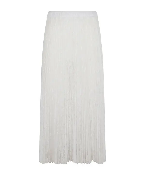 Ermanno Scervino Pleated Lace Maxi Skirt