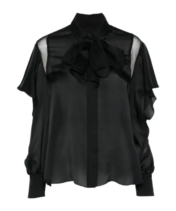 Sacai Pussy-bow Ruffled Shirt