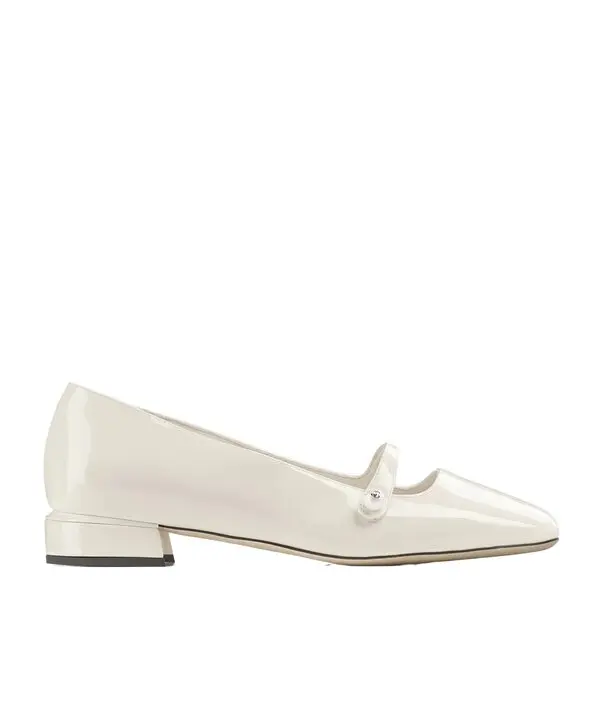 JIMMY CHOO Elisa Ballerina Pumps With Pearl Detail - Latte