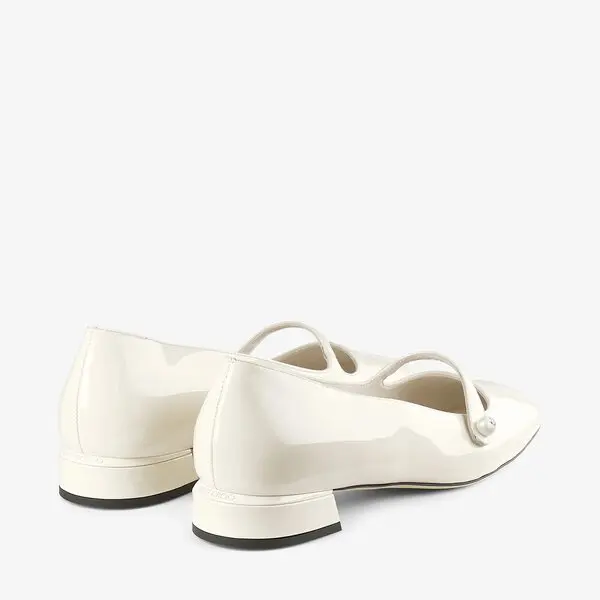 JIMMY CHOO Elisa Ballerina Pumps With Pearl Detail - Latte