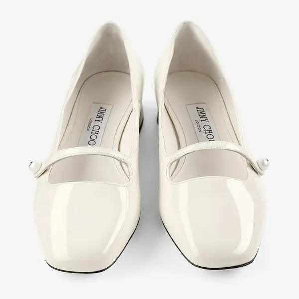 JIMMY CHOO Elisa Ballerina Pumps With Pearl Detail - Latte
