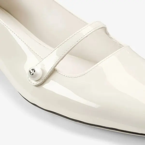 JIMMY CHOO Elisa Ballerina Pumps With Pearl Detail - Latte