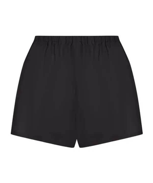 Prada Elastic Waist Wide-leg Shorts With Button Detail Pockets - Black