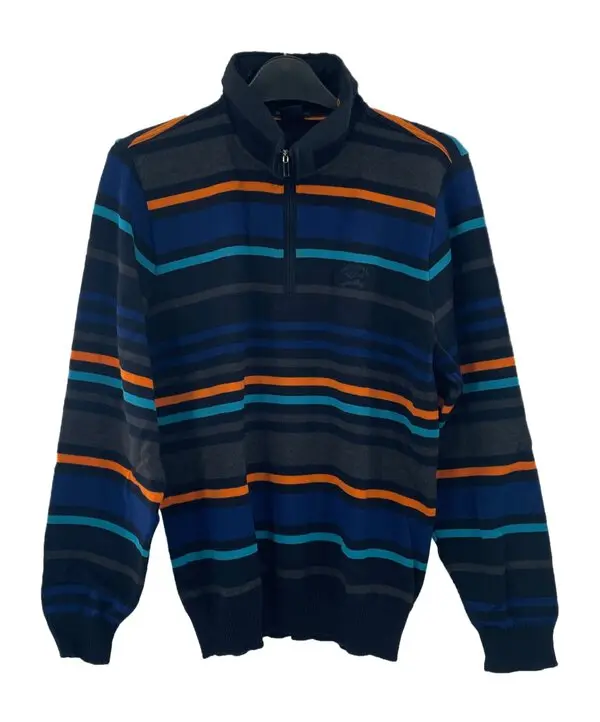 PAUL  SHARK Paul & Shark Striped Quarter Zip Sweater