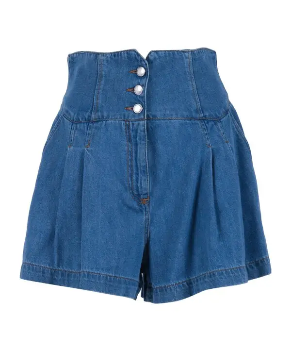 Ermanno Scervino High-waisted Lace-up Denim Shorts