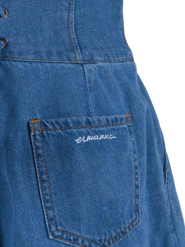 Ermanno Scervino High-waisted Lace-up Denim Shorts