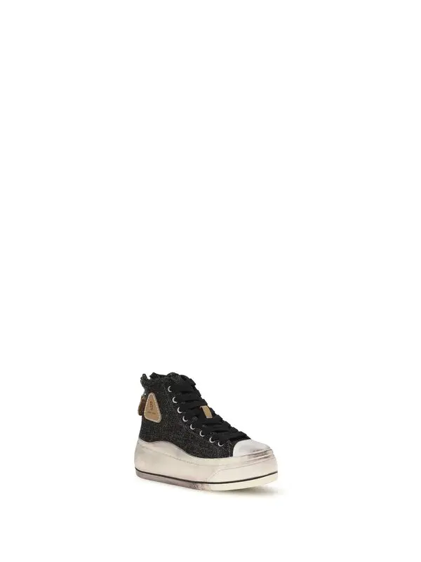 R13 Zip-detail Platform High Top Sneakers - Black