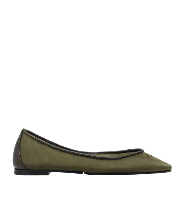 Jacquemus Pointed Slip-on Ballet Flats - Khaki