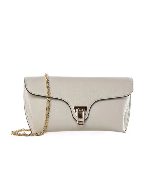 COCCINELLE Double Beat Foldover Top Tote Bag - White