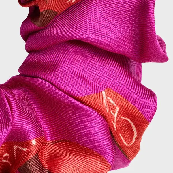Celine Weaved Ribbons Scrunchy In Silk And Brass With Gold Finish