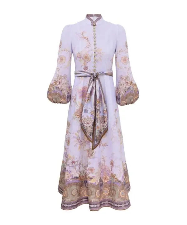 Zimmermann Floral Belted Shirt Dress