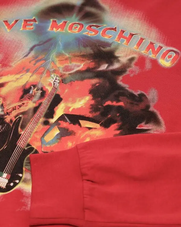 Moschino T-shirt With Round Neck And Long Sleeves