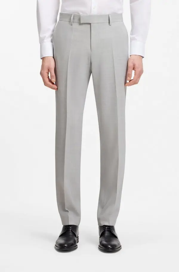 Hugo Boss Patterned Single-breasted Suit - Light Gray