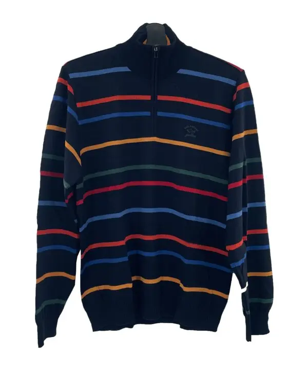 PAUL  SHARK Paul & Shark Striped Quarter Zip Long Sleeve Sweater