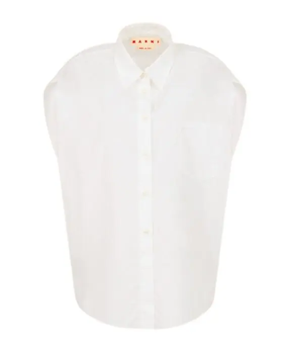 Marni Cape Sleeved Poplin Shirt - White