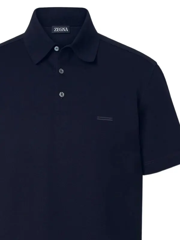Zegna Short-sleeved Buttoned Polo Shirt - Black