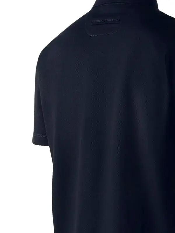 Zegna Short-sleeved Buttoned Polo Shirt - Black