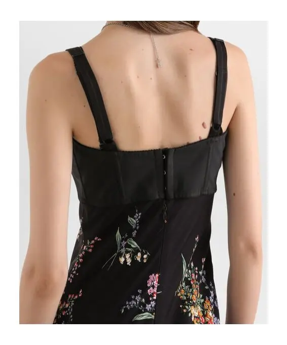 Dolce & Gabbana Flower Bouquets Printed Long Charmeuse Dress
