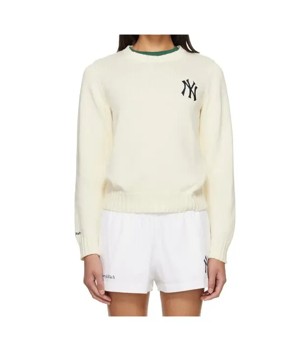 SPORTY  RICH Sporty & Rich Crew Neck Knit Sweater With Embroidered Logo
