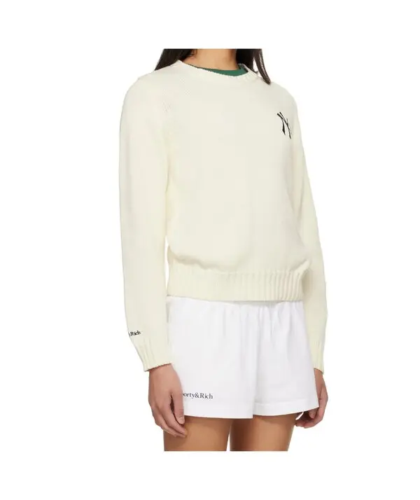 SPORTY  RICH Sporty & Rich Crew Neck Knit Sweater With Embroidered Logo