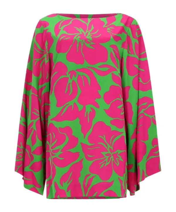 Dries Van Noten Floral Print Long Sleeve Blouse - Pink