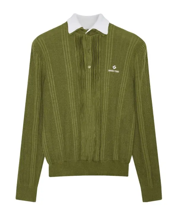 SHUSHU/TONG Contrast Collar Knit Sweater - No
