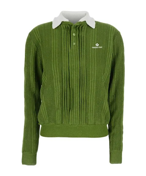 SHUSHU/TONG Contrast Collar Knit Sweater - No