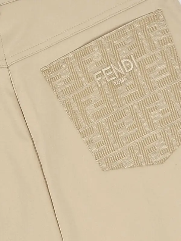 Fendi Ff Logo Patch Midi A-line Skirt