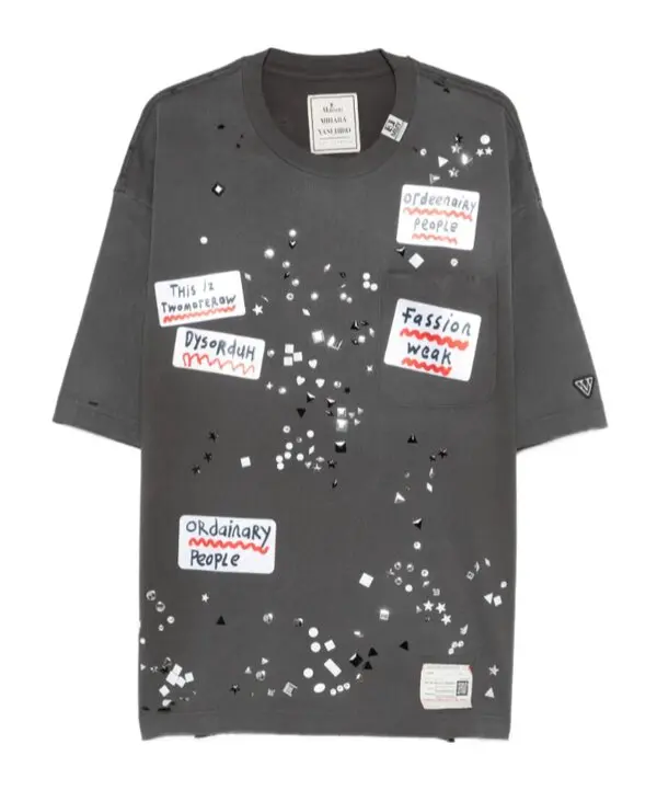 Mihara Yasuhiro Embellished Sticker T-shirt
