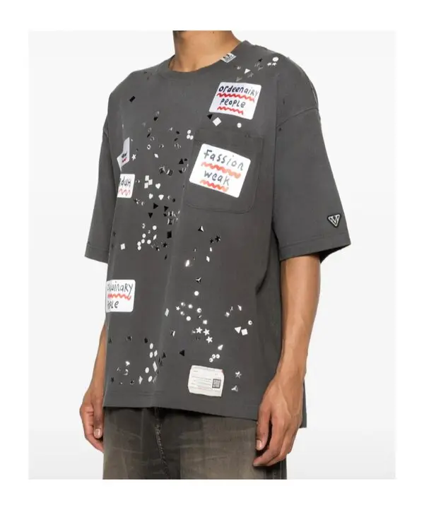 Mihara Yasuhiro Embellished Sticker T-shirt