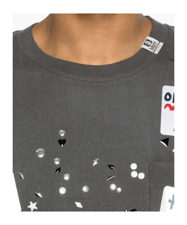Mihara Yasuhiro Embellished Sticker T-shirt