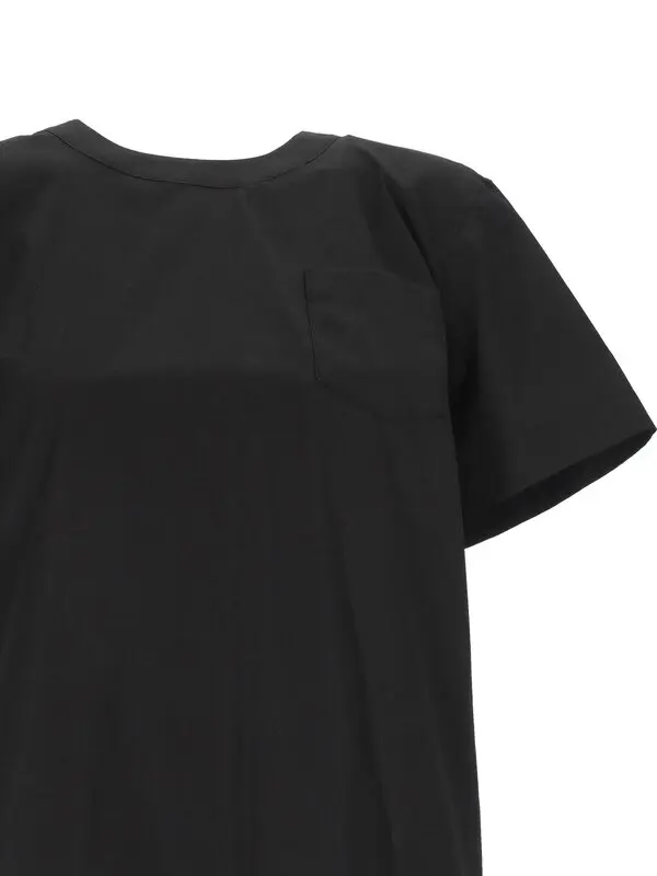 Sacai Pleated Crewneck Mini Dress - No
