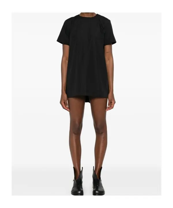 Sacai Pleated Crewneck Mini Dress - No
