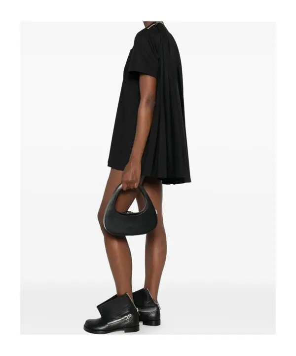 Sacai Pleated Crewneck Mini Dress - No