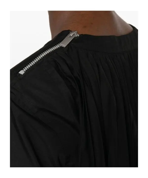 Sacai Pleated Crewneck Mini Dress - No