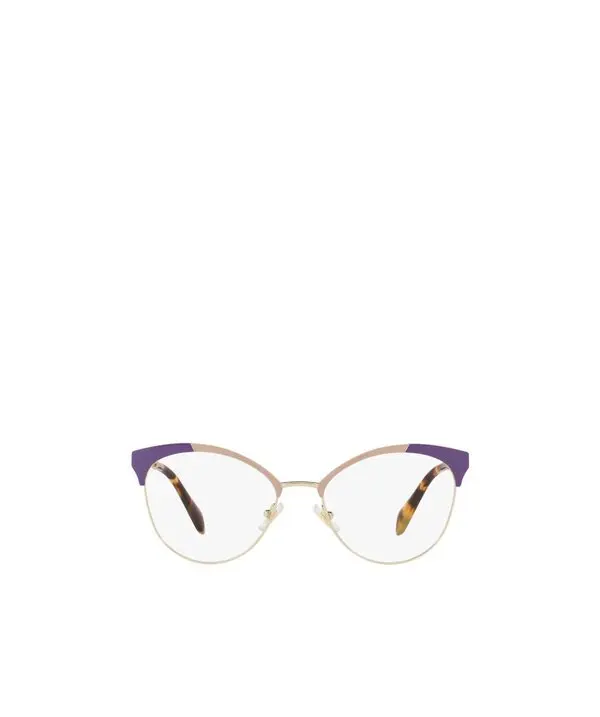 Miu Miu Cat Eye Eyeglasses With Tortoiseshell Detail - White