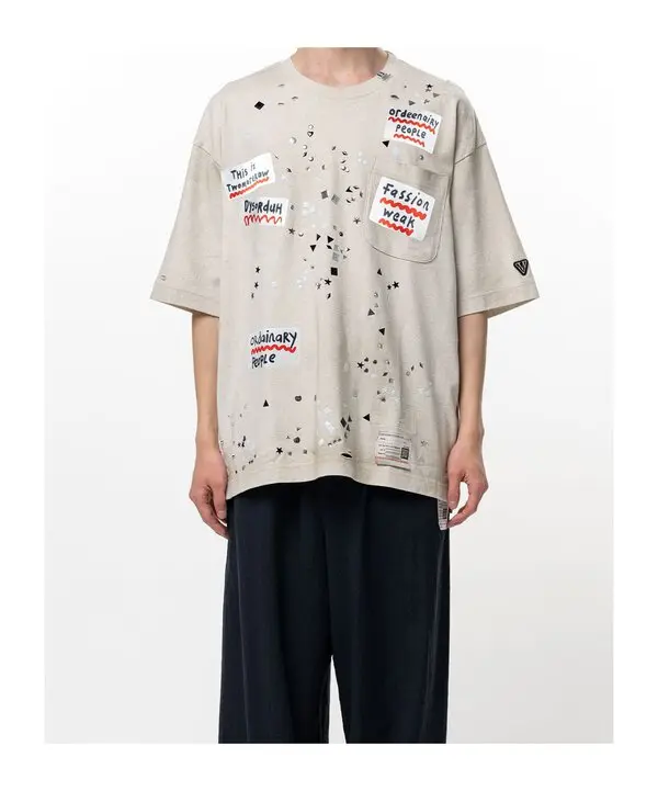 Mihara Yasuhiro Embellished Sticker T-shirt