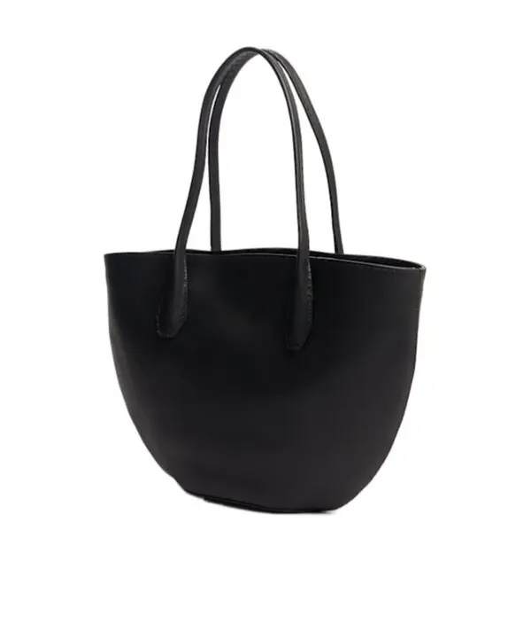 THE ROW Alger Saddle Leather Tote Bag - Black